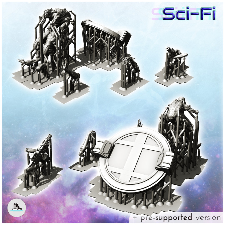 3D Printable Alien creature with bionic eye and assault rifle (18) - SF ...