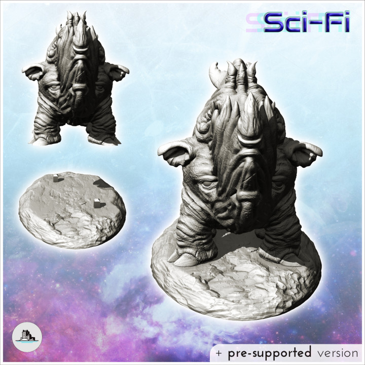 3D Printable Alien whale creature on four legs (20) - SF SciFi wars ...