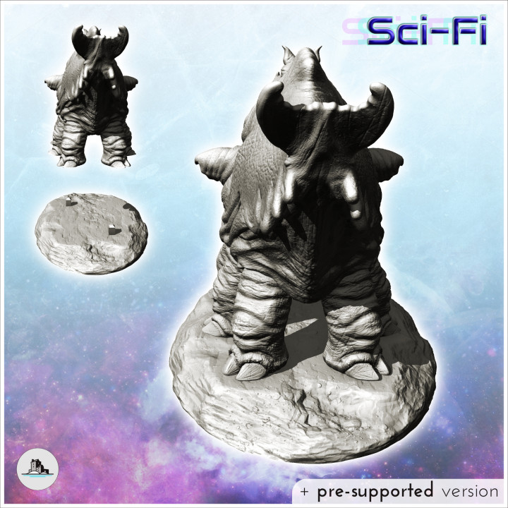 3D Printable Alien whale creature on four legs (20) - SF SciFi wars ...