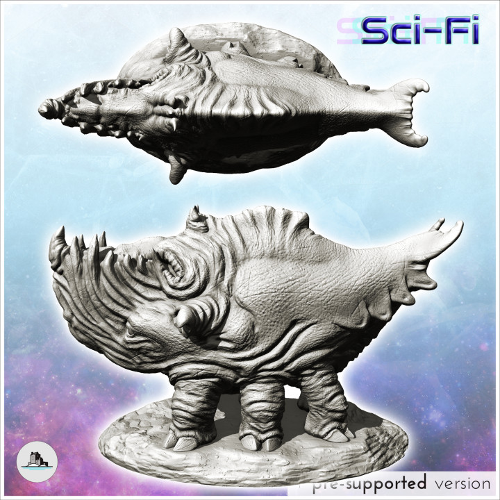 3D Printable Alien whale creature on four legs (20) - SF SciFi wars ...