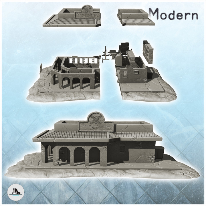 3D Printable Modern biker gang bar with flat roof (+ props) - Modern ...