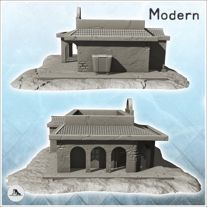 3D Printable Modern biker gang bar with flat roof (+ props) - Modern ...