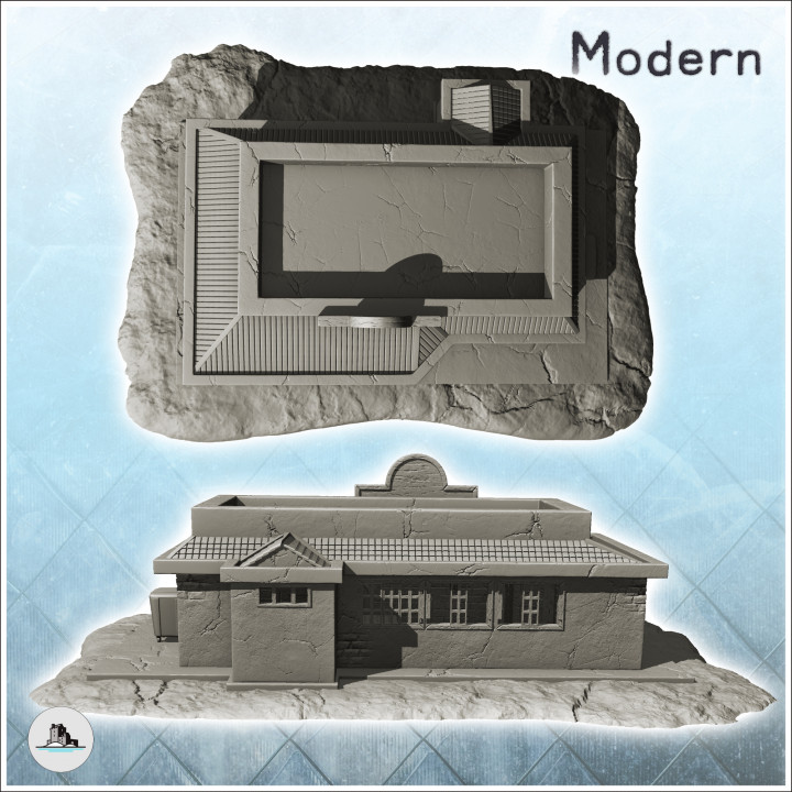 3D Printable Modern biker gang bar with flat roof (+ props) - Modern ...