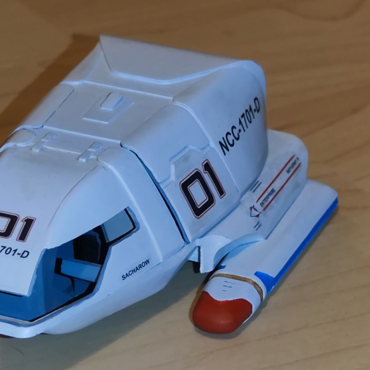 3D Printable Star Trek TNG Typ 7 Shuttle Full Version by Memphis Magoley