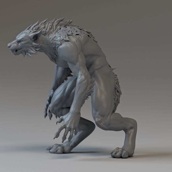 3D Printable werewolf growling pose by Silana cadou