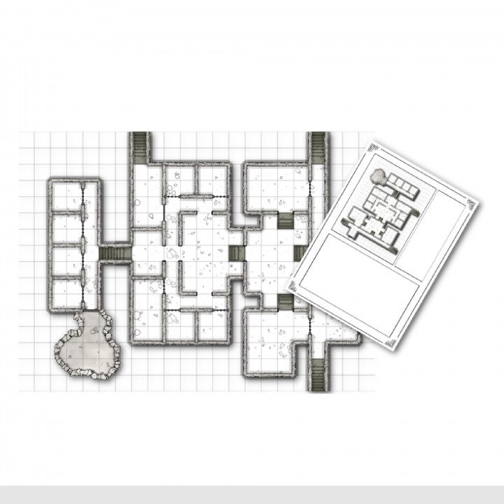 3D Printable "Mega-Dungeon 2 Map Set" (MD2) by August McDaniel