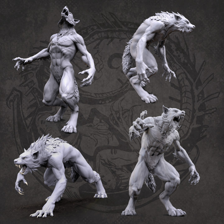 3d Printable Werewolf Pack By Silana Cadou