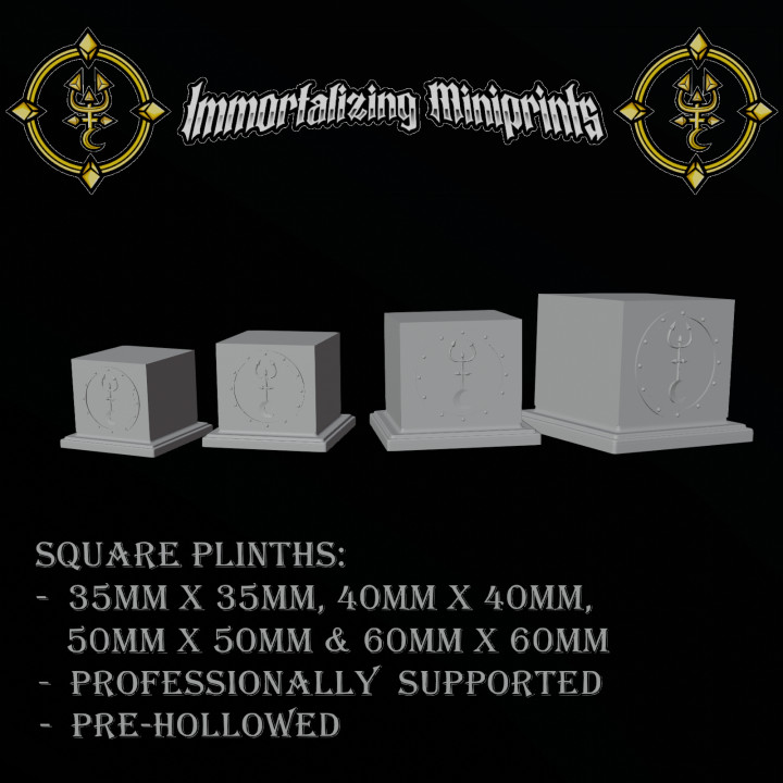 3D Printable Square Plinths by Immortalizing Miniprints