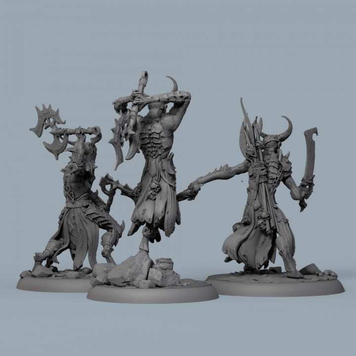 3D Printable DEMON WARRIORS - MIDNIGHT ENCOUNTER by Necropunks Miniatures