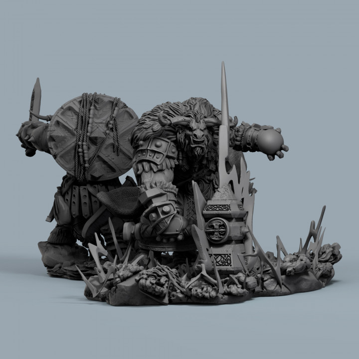 3D Printable HERO MINOTAURS - MIDNIGHT ENCOUNTER by Necropunks Miniatures