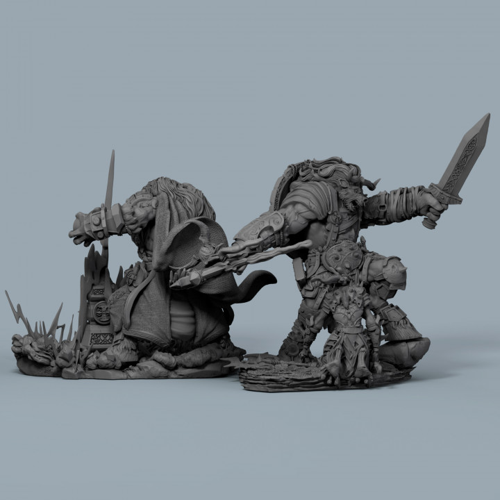3D Printable HERO MINOTAURS - MIDNIGHT ENCOUNTER by Necropunks Miniatures