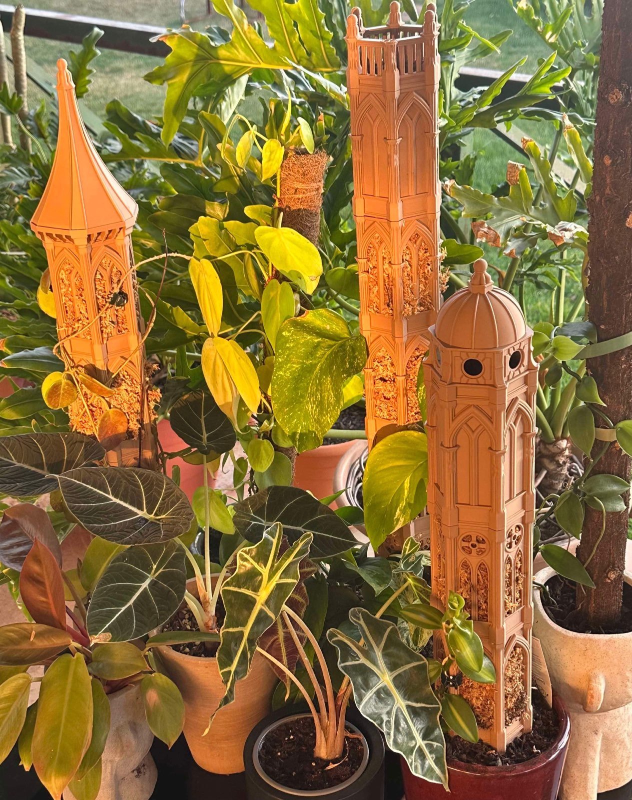 3D Printable Gothic Tower Stackable Self-Watering Moss Pole by ...