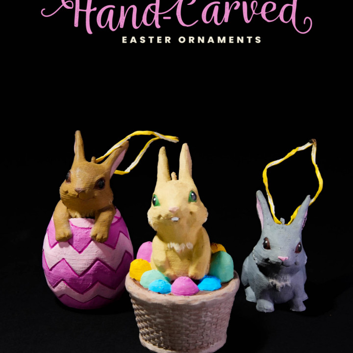 3D Printable “Hand-carved” Easter Ornaments by Stlflix