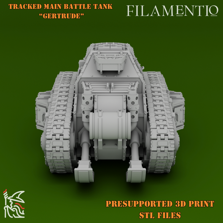 3D Printable Main battle tank "Gertrude" by Filamentio