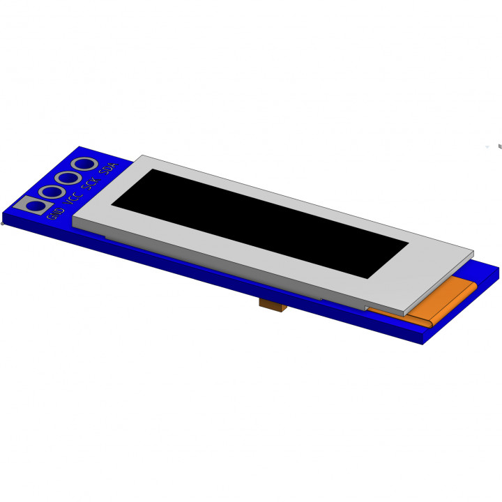 3D Printable 0.91 OLED Display 128x32 Pixel, Refence Model by Felix