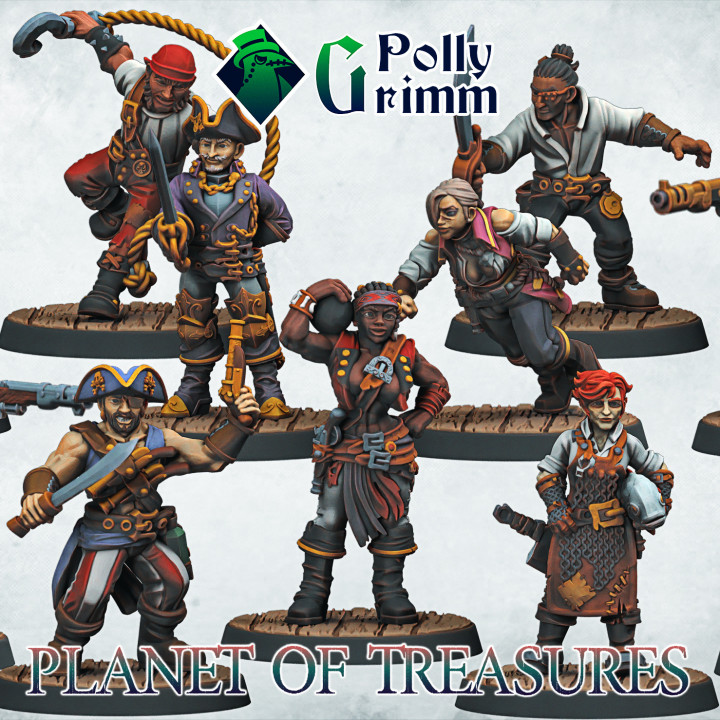 3D Printable Tabletop historic miniature. Pirate marine set. Strong ...