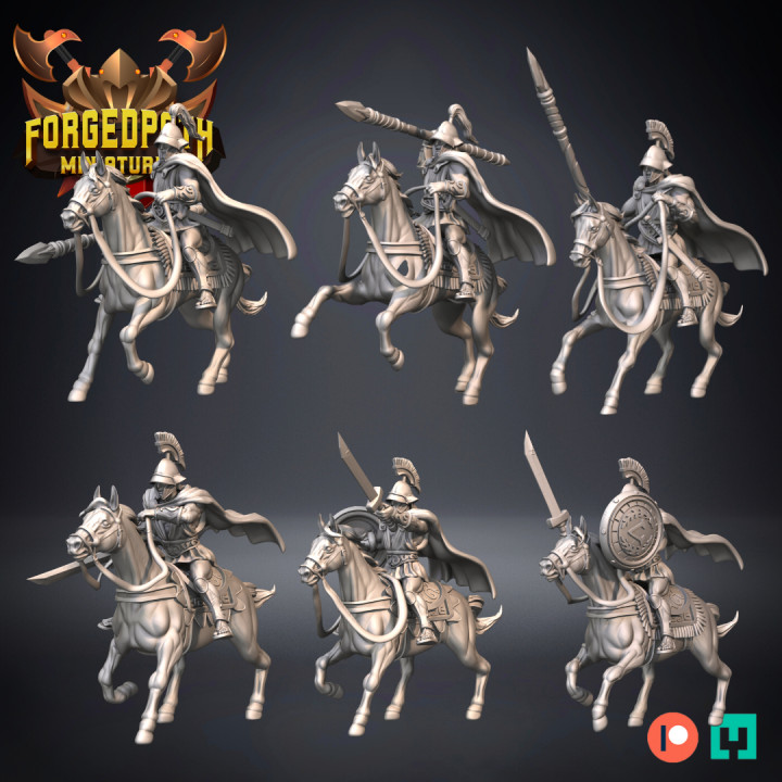3D Printable Greek Cavalry Warriors - Spear and Sword by Forged Path ...