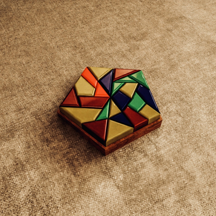 3D Printable Pentagonal Puzzle Board - Montessori Toy by Lazy Bear