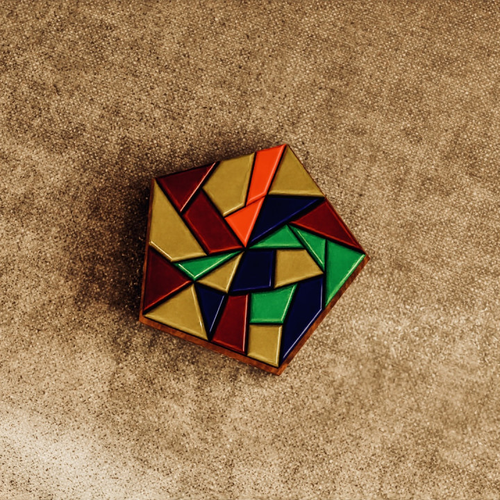 3D Printable Pentagonal Puzzle Board - Montessori Toy by Lazy Bear