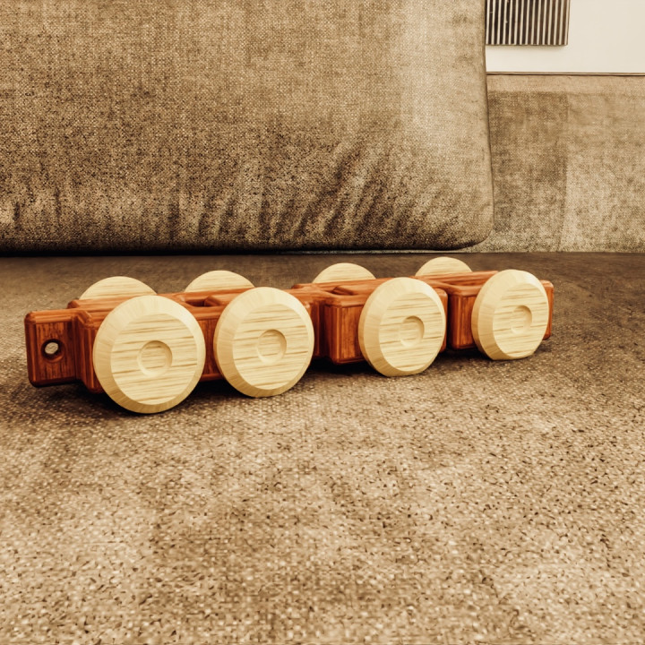 3D Printable Unlimited Lenght Pull Car - Montessori Toy by Lazy Bear