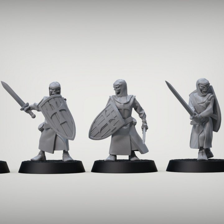 3D Printable Skeleton crusader squad by HORDE miniatures