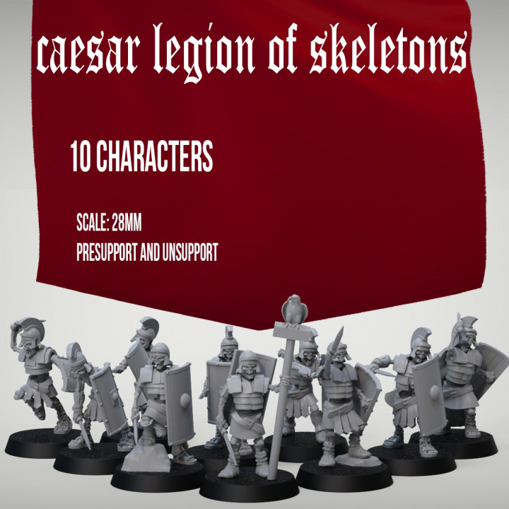 3D Printable CAESAR LEGION OF SKELETONS by HORDE miniatures