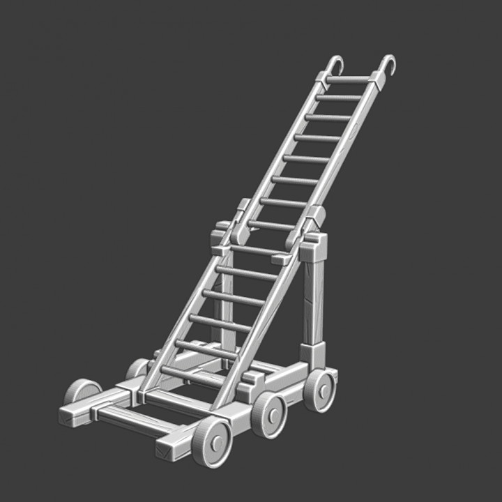 3D Printable Medieval large siege ladder, foldable by Northern Crusades ...