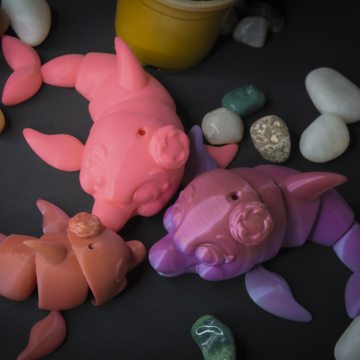 3D Printable Flexi Lady Dolphin by ArtFlex