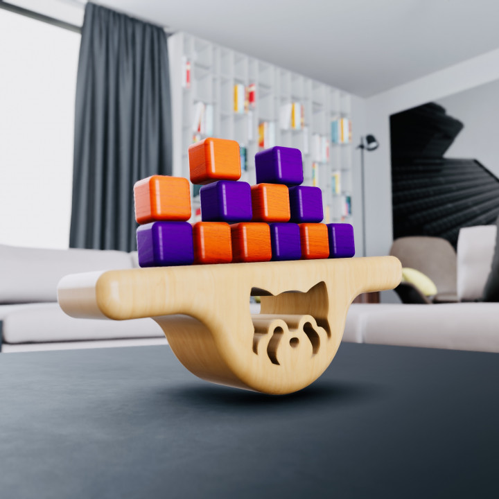 3D Printable Balance Toy - Montessori Toy by Lazy Bear