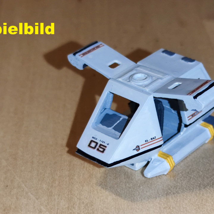 3D Printable Star Trek TNG Typ 15 Shuttle Full Version by Memphis Magoley