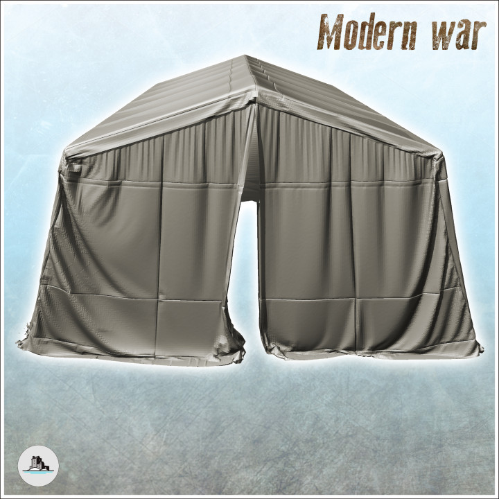 3D Printable Base camp in canvas with ammunition boxes (4) - Cold Era ...