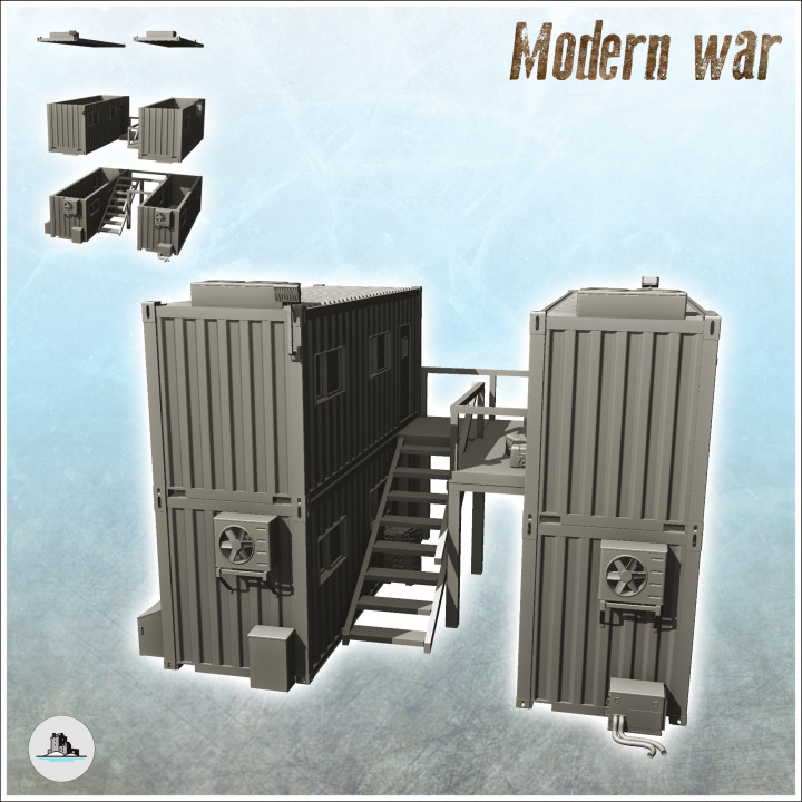 3D Printable Modern command post in containers (1) - Cold Era Modern ...