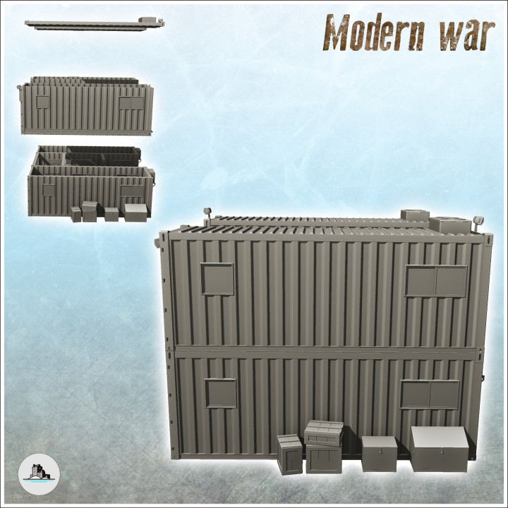 3D Printable Modern command post in containers (1) - Cold Era Modern ...
