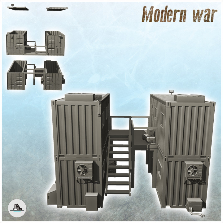 3D Printable Modern command post in containers (1) - Cold Era Modern ...