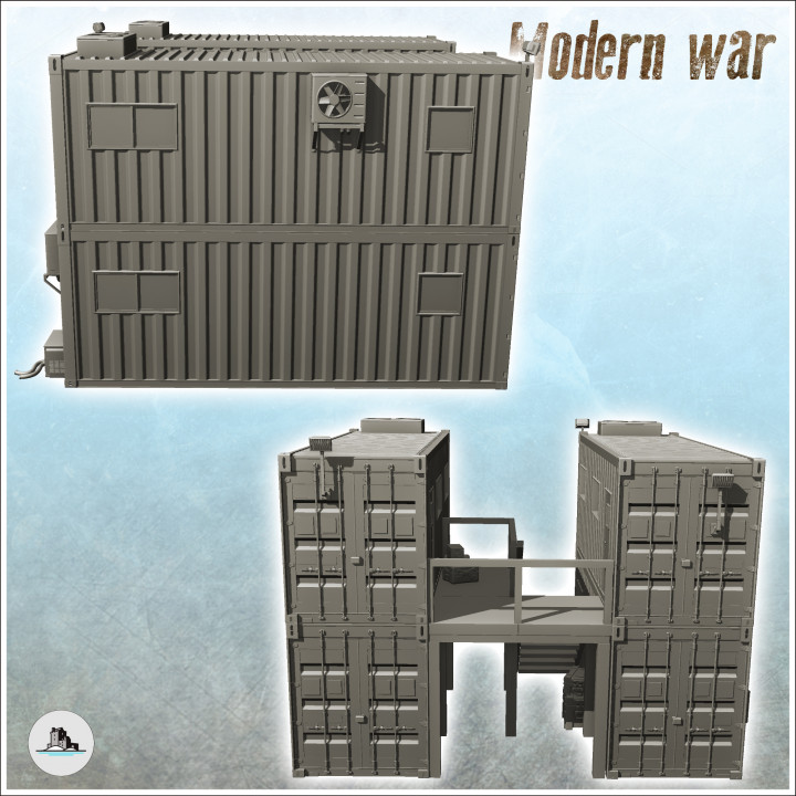 3D Printable Modern command post in containers (1) - Cold Era Modern ...