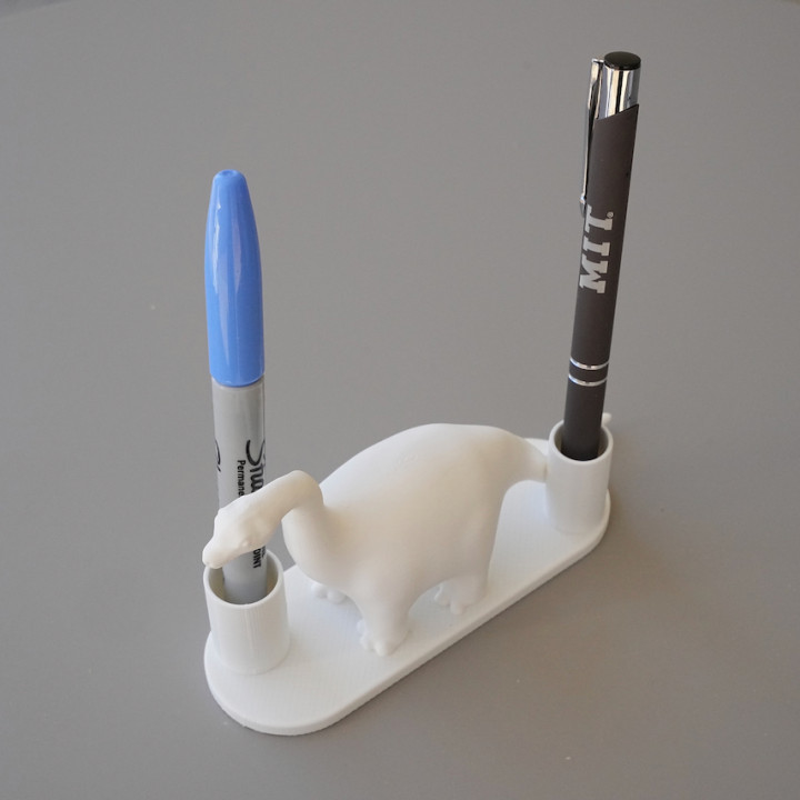 3D Printable Dinosaur pen holder by Philippe Barreaud