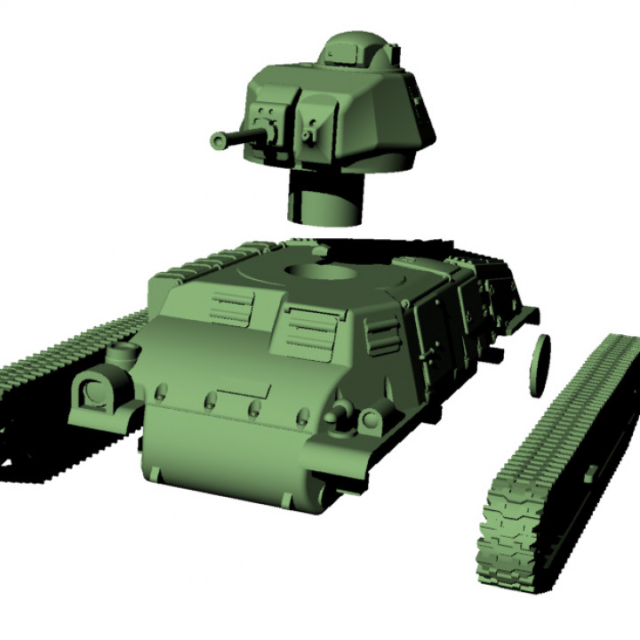 3D Printable Cavalry Tank Somua S-35 (France, WW2) by Wargame3d