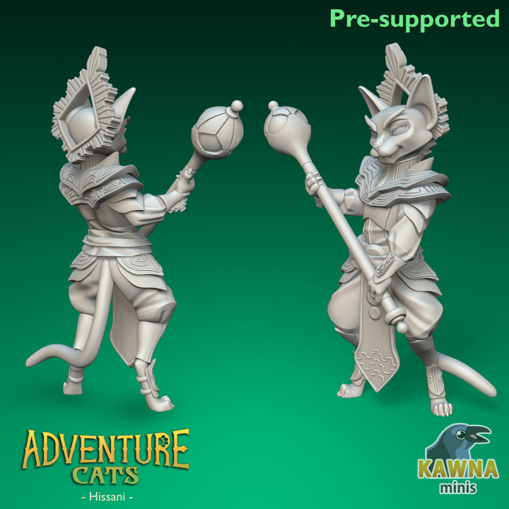 3D Printable Hissani Cleric Cat - Male by Kawna Minis
