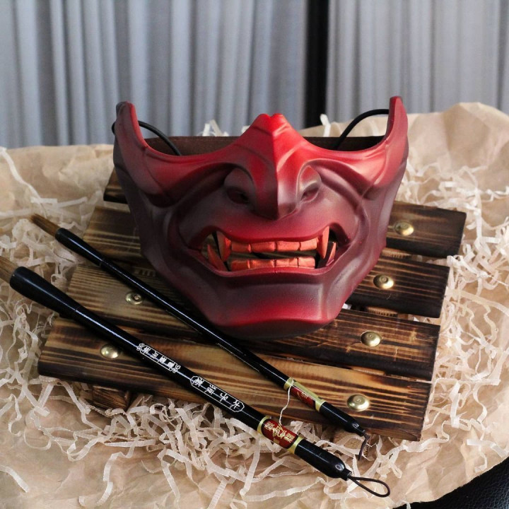 3D Print of Ghost Mask Oni Samurai Cosplay Halloween - 3D Print Model ...