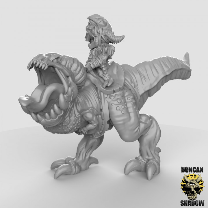 3D Printable Kobold Shaman on Raptor (Pre Supported) by Duncan Shadow