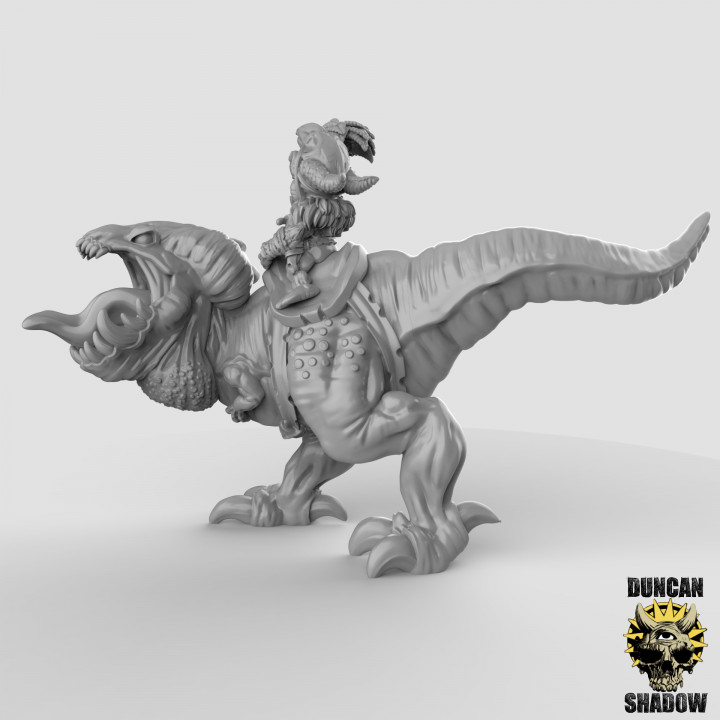 3D Printable Kobold Shaman on Raptor (Pre Supported) by Duncan Shadow