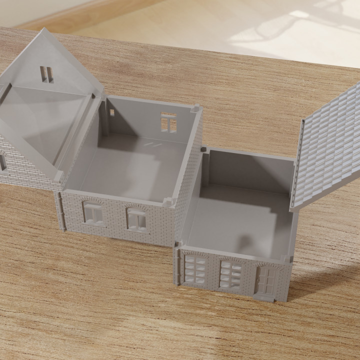 3D Printable Dutch Spout Gable House (Tuitgevel) by Patrick Miniatures