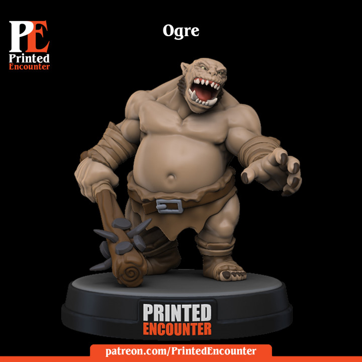 3D Printable Ogre (pre-supported) by Printed Encounter