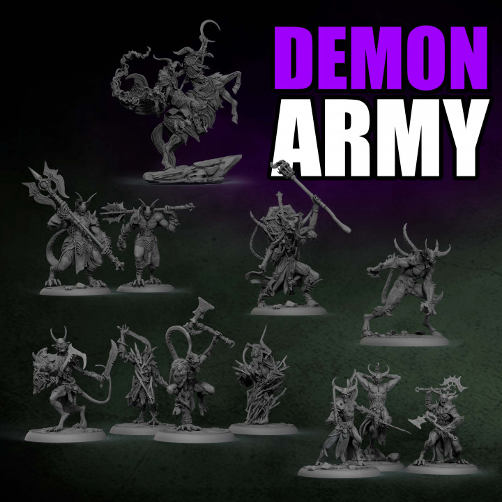 3D Printable DEMON ARMY - SET - MIDNIGHT ENCOUNTER by Necropunks Miniatures
