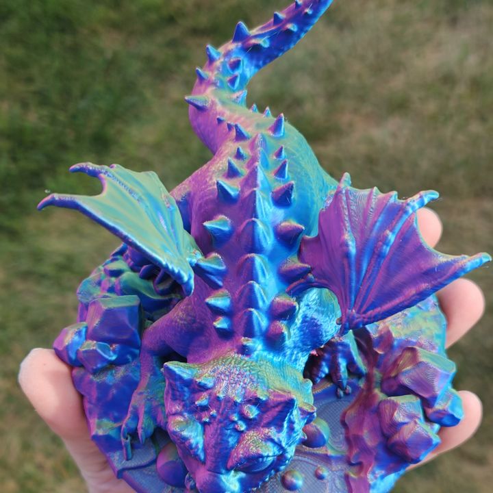 3D Print of Baby Dragon / Legendary Mini Dragon / Winged Mountain ...