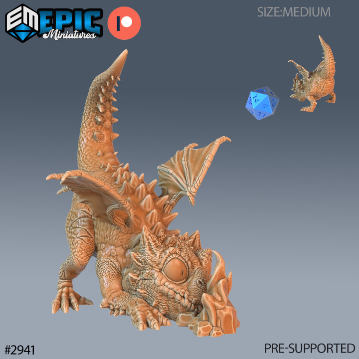 3D Printable Baby Dragon Exploration / Legendary Mini Dragon / Winged ...