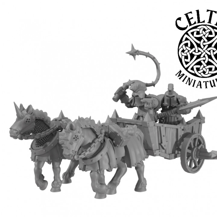 3D Printable Multipart Evil Chariots by Celtic Miniatures