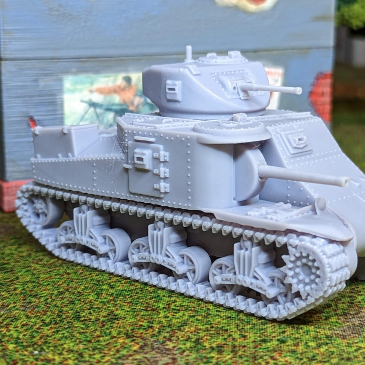 3D Printable M3 Grant Medium Tank (UK, WW2) by Wargame3d