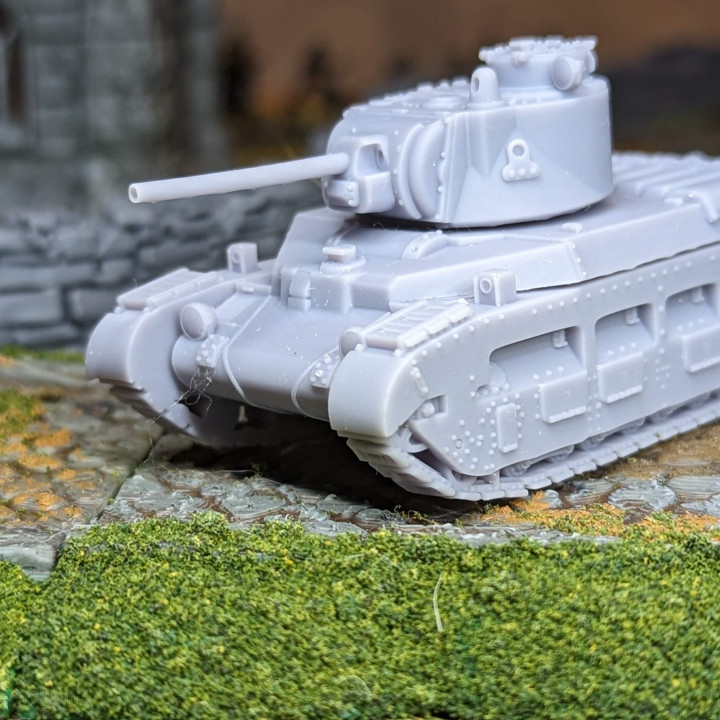 3D Printable Matilda II Mk.IV with ZiS-5 76mm (UK, WW2) by Wargame3d