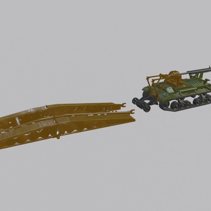 3D Printable Valentine Bridgelayer (UK, WW2, Lend-Lease) by Wargame3d